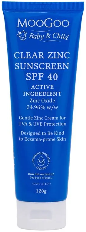 MooGoo Baby & Child Clear Zinc Sunscreen SPF40 120g — Kiwi Chemist